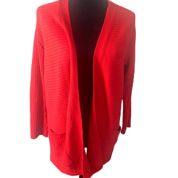 J. Jill | Sweaters | Jjill Red Open Cardigan | Poshmark